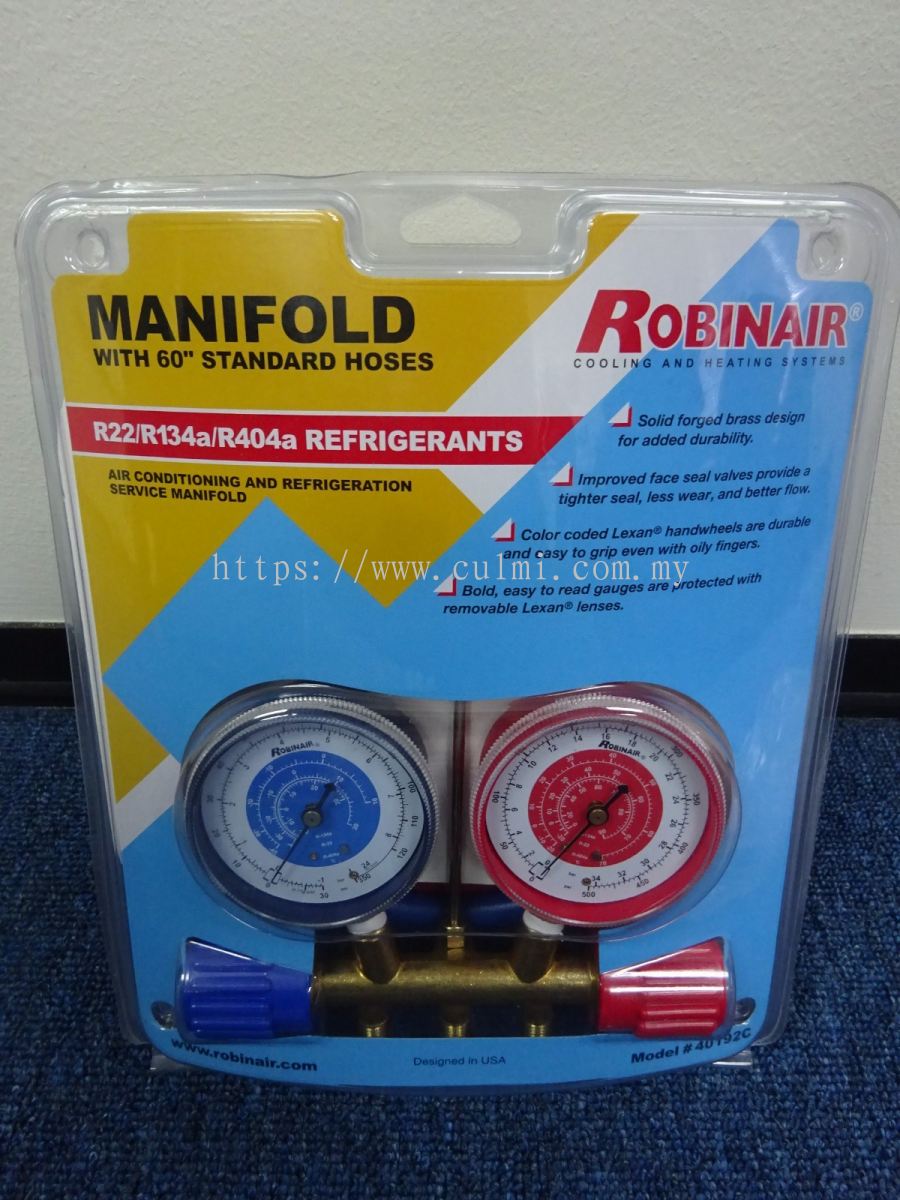Robinair 40192C Manifold Gauge Set with 60" Hoses – Cool Tools HVAC-R