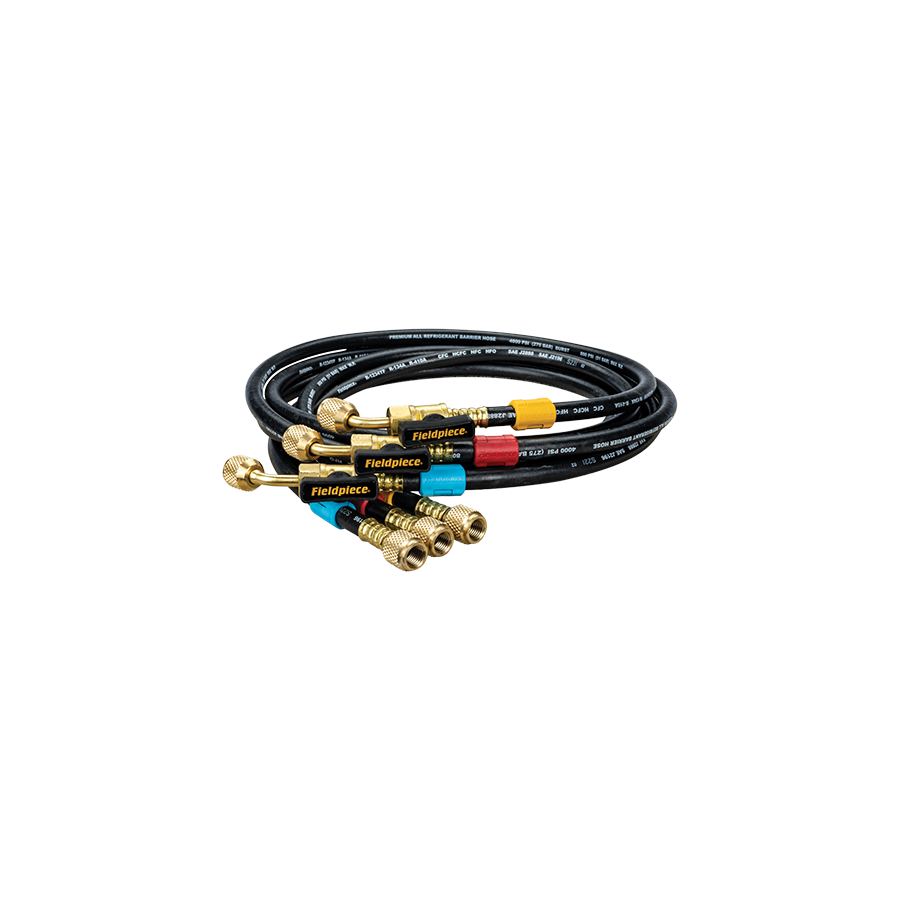 Fieldpiece HR3B Premium Refrigerant Hose Set with Ball Valve and 1/4 ...