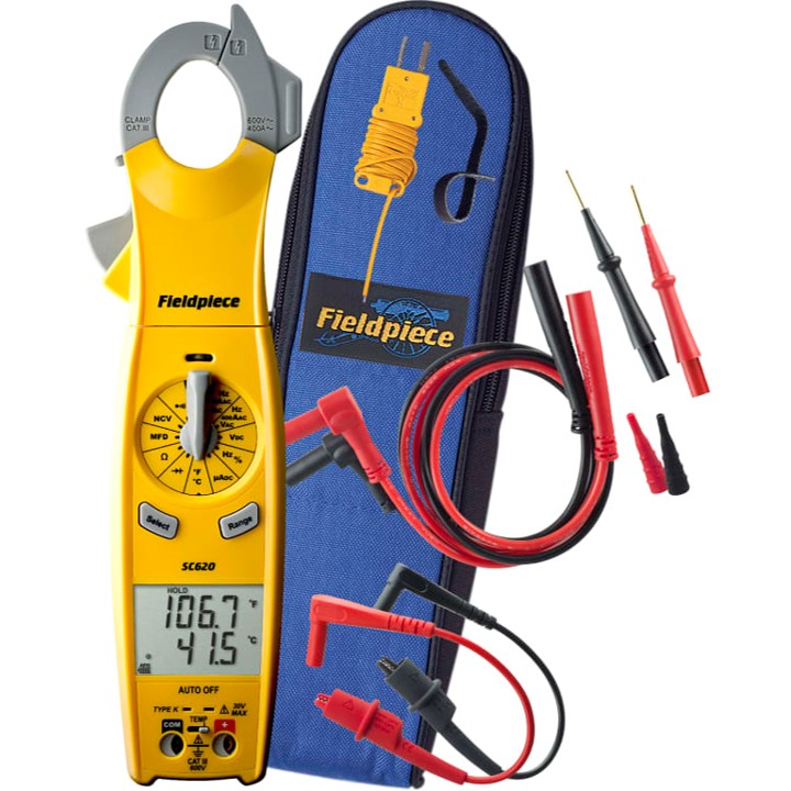 Fieldpiece Dual Display 400AAC Swivel Clamp Meter with Temperature - S ...