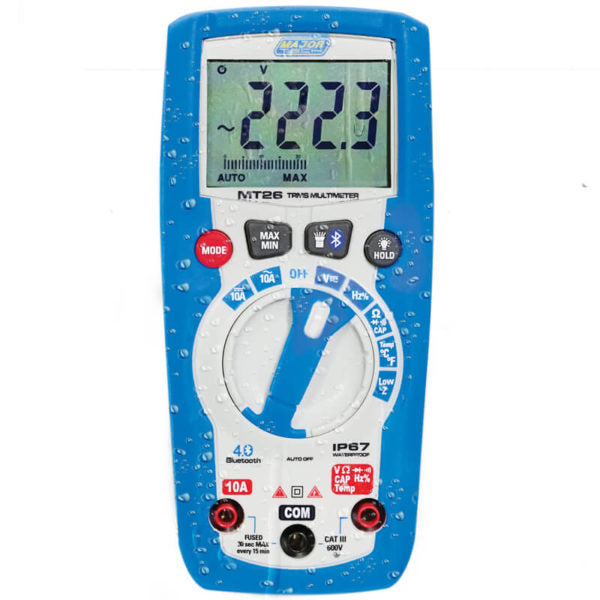 Major Tech MT26 AC/DC IP67 Bluetooth Compact Multimeter 600V – Cool ...