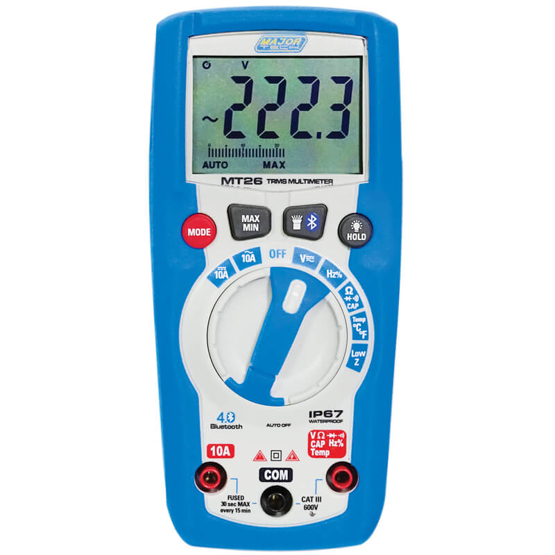 Major Tech MT26 AC/DC IP67 Bluetooth Compact Multimeter 600V – Cool ...
