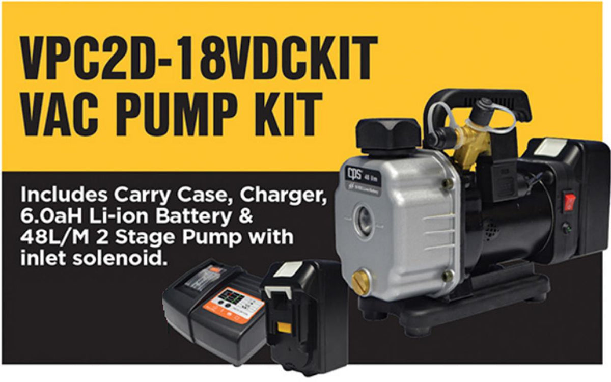 CPS VPC2D-18VDCKIT BlackMax® 2-Stage Cordless Vacuum Pump Kit 48 L/M ...