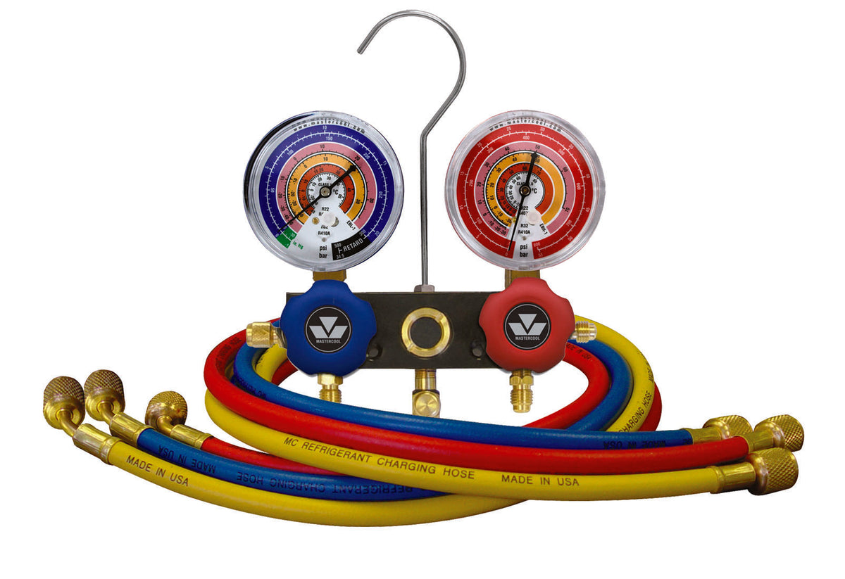 Mastercool 2-Way R32 R410A Manifold Gauge Set with 150cm Hose 93661-EB ...