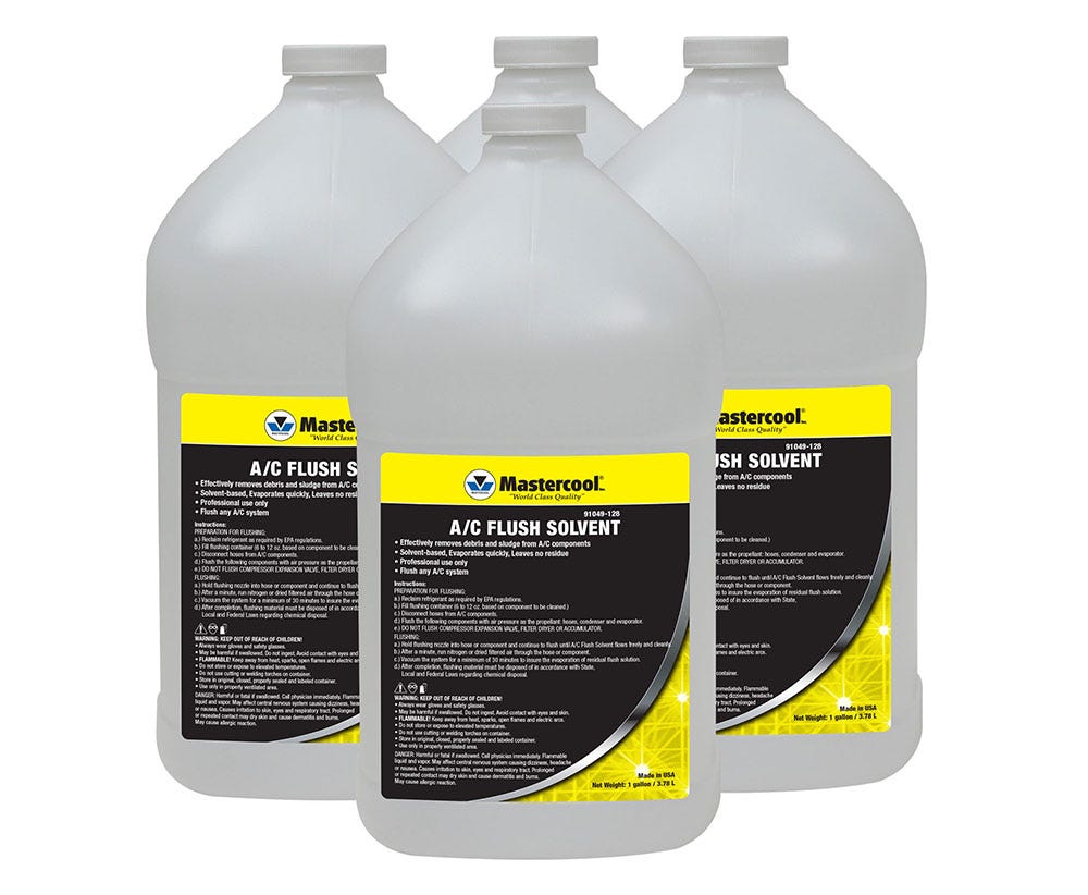 Mastercool Air Conditioning Flush Solvent - Pack of 4 3.8L Bottles 910 ...